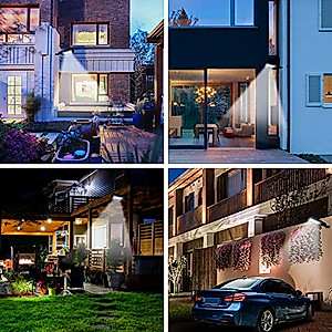 Gloriy Solar Street Lights Outdoor Remote Control Solar Parking Lot Lights 3 Light Mode 96LED Solar Street Pole Light Motion Light for Patio,Path,Yard(4Pack), Black