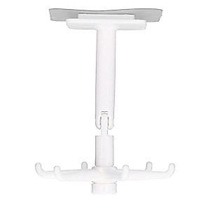 Yosoo Wall Hooks, NoPunch Adhesive Hooks with 6Claw Unique Shape Rotatable Storage Holder for Kitchen Bathroom Living Room(White)