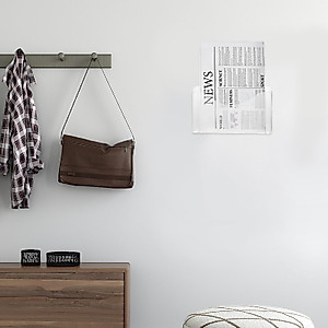 iplusmile Acrylic Wall File Organizer, Clear Wall Mounted File Holder, Plastic Hanging Paper Organizer, Wall Bins for office, School and home, 27.5X23CM