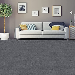 Nexus Self Adhesive 12-Inch Carpet Floor Tiles, 12 Tiles - 12" x 12", Smoke Grey - Peel & Stick, DIY Flooring for Kitchen, Dining Room, Bedrooms & Bathrooms by Achim Home Decor