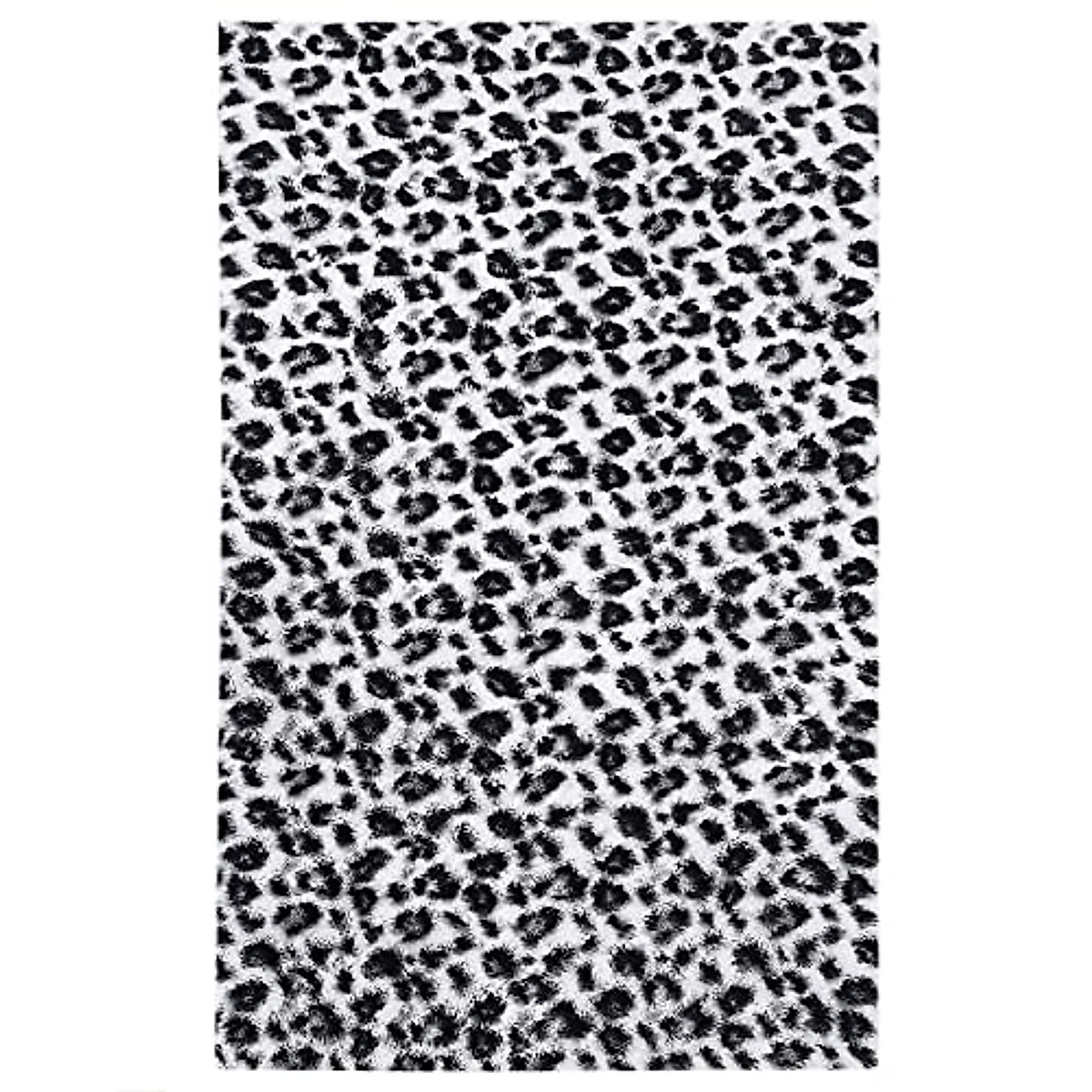 BENRON Soft Leopard Rug Black 4x6 Ft Leopard Print Rugs for Bedroom Living Room Decor Plush Animal Rugs for Kids Girls Nursery White Black Leopard Print