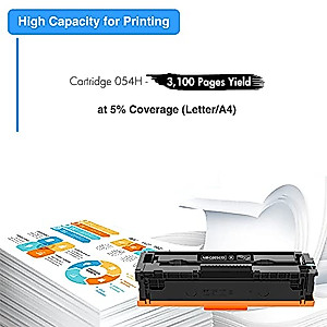 TRUE IMAGE Compatible Toner Cartridge Replacement for Canon 054H 054 Black Toner for Canon Color ImageCLASS MF644Cdw MF642Cdw LBP622Cdw MF641Cdw CRG054H CRG 054 High Yield Printer (Black, 1-Pack)