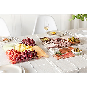 Acrylic Tray Bathroom Countertop Tray - Small Tray Organizer with Lid - 17”x13”x1” Toilet Tank Tray for Bathroom Storage Decorative Tray for Coffee Table, Bathroom Vanity & Room Décor