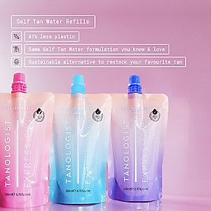 Tanologist Express Self Tan Water Refill, Medium - Hydrating Sunless Tanning Water, Vegan and Cruelty Free, 6.76 Fl Oz
