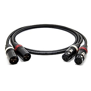 enoaudio Mogami 2534 Quad Pair (L,R) Cable | Neutrik XLR Female - XLR Male | HiFi - 16.40 ft / 5.0 m