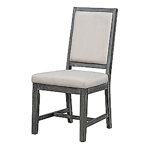 KoiHome 5 Piece, 42"-58" Farmhouse Round Extendable 16" Leaf Wood and 4 Upholstered Chairs, Set of 5, Family Dining Table Set for Restaurant, Kitchen (Black)