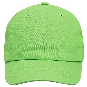 Falari Kids Boy Girl Baseball Cap Hat Washed Low Profile 100% Cotton Soft Lightweight Adjustable Size (6-9 Years, Light Green)