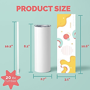 Sublimation Tumblers 20 Oz Skinny Tumbler, Straight Skinny tumblers for sublimation, 4 Pack Stainless Steel Sublimation Blank Tumblers, Individual Gift Boxes, Lids, Straws and Shrink Wraps