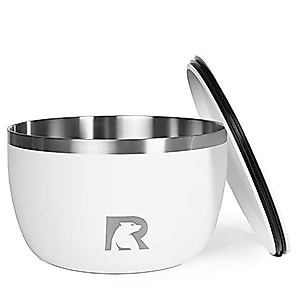 RTIC Anywhere Stainless Steel Camping Bowl Set of Two with Lids, Vacuum Insulated, Stackable, Durable, Outdoor Dinnerware, White