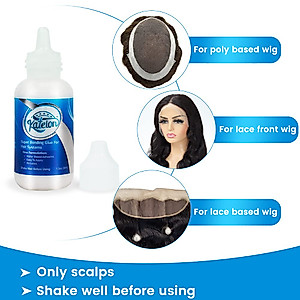 Lace Wig Glue Set 1.3oz Hair Glue, Waterproof Lace Glue and Hair Wax Stick Combo Pack, Wig Glue Remover, Elastic Band, Hair Dual Brush and False Eyelashes