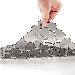 Bligli Pebble Sink Mat for Stainless Steel/Ceramic Sinks, 2 Pack PVC Sink Protectors Mats for Bottom of Kitchen Sink, Dish Drying Mat for Dishes and Glassware, 15.7 x 11.8 inch, Grey