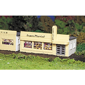 Bachmann Trains - PLASTICVILLE U.S.A. BUILDINGS – CLASSIC KITS - SUPERMARKET - HO Scale