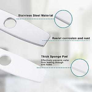 ARCORA 9.6 Inch Faucet Plate, Kitchen or Bathroom Faucet Deck Plate for 1 or 3 Hole, Stainless Steel Sink Hole Cover Escutcheon, Chrome