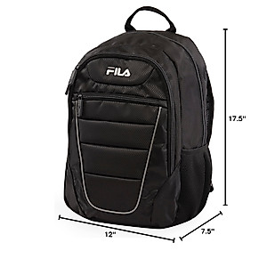 Fila Argus 5 Laptop Backpack, Black/Grey, One Size