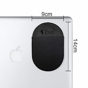 Epessa Universal Stick-On Mouse Pouch, Mouse Holder for Wireless Mouse, Mouse Sleeve for Laptop, Reusable Adhesive, No Glue Residue, Compatible with iPad or MacBook (Black)