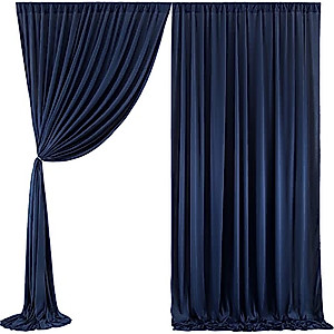 10x10 Navy Blue Backdrop Curtain for Parties Wrinkle Free Photo Curtains Backdrop Drapes Fabric Decoration for Wedding Birthday Party Baby Shower 5ft x 10ft,2 Panels