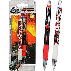 InkWorks Jurassic World Pen Set - 12 Deluxe Jurassic World Dinosaur Pens with Bookmarks and Stickers (Jurassic World School Supplies)