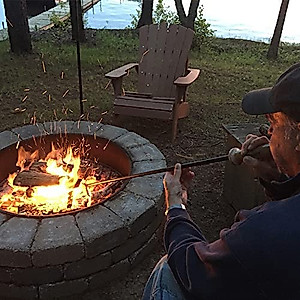 Walden Backyards Fire Pit Stoker Poker® L 33" - High Temperature Heavy Duty Steel Blow Through Airflow Valve Firepit Stoker Tool for Outdoor Pits and Campfire - Long Fire-Poker 33"