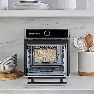 West Bend Air Fryer Oven 15-Quart with Digital Controls Easy-View Door and 16 Cooking Presets, Includes Eight Accessories, 1000-Watts, Black