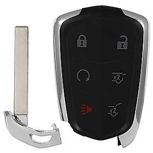 ROADFAR HYQ2AB 6 Buttons Keyless Entry Remote Car Key Fob 1pc Shell Case Uncut Replacement fit for Cadillac CTS for Cadillac XTS 14-19 for Cadillac ATS 15-19