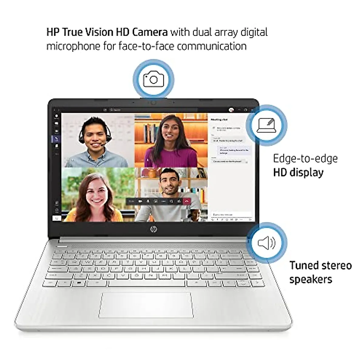 2022 Newest HP Laptop, 14 inch HD Display, Intel Core i5-1135G7 Processor, 16GB RAM, 512GB SSD, Intel Iris Xe Graphics, Webcam, WiFi, Bluetooth, Natural Silver, Windows 11 Home, Bundle with JAWFOAL