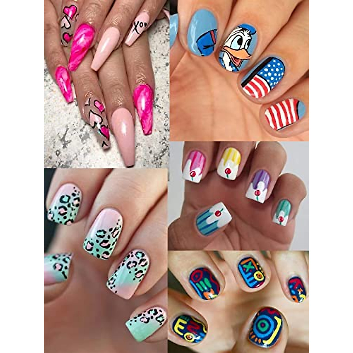 12 Color 3D Nail Art Pens Set, Kalolary Nail Polish Pens Nail Point Graffiti Dotting Pen Drawing Painting Liner Brush for DIY Nail Art Beauty Adorn Manicure Tools(A)