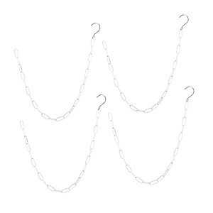 BUGUUYO 4pcs Clothes Hanging Chain Hangers Clothes Rack Clothes Hanger Connector Coat Hanging Chain Clothing Line Chain Link Cloth Plastic Chain for Clothes Hanger Indoor Clothesline White