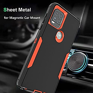 Vinve for Moto G Stylus 5G Case, [Military Grade] Shockproof Hybrid Rugged Bumper Protective Cover (Black/Orange)