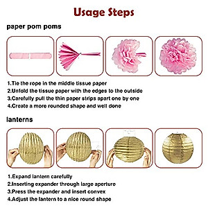 Ouddy Party Pink Baby Shower Decorations for Girl with Its a Girl Banner, Baby Girl Letter Pink Gold Confetti Balloons Paper Pom Poms for Girl Baby Shower Gender Reveal Party Supplies