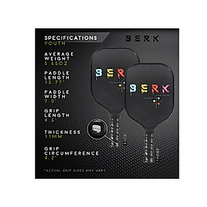BERK The Sauce Junior Pickleball Paddle | Graphite Junior Pickleball Paddle with Polypropylene Honeycomb Core | Premium Youth Pickleball Paddle