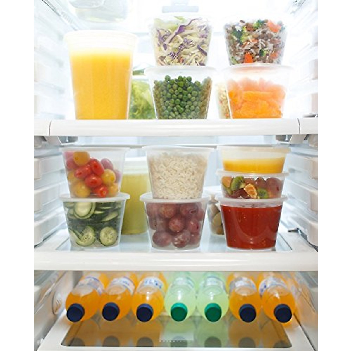 Healthy Packers Plastic Food Storage Containers with Lids (16 oz, 40 pack) - BPA Free Deli Cups/Great for Leftovers, Supplies, Meal Prep and Portion Control - Leakproof Takeout Containers