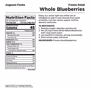 Augason Farms Freeze Dried Whole Blueberries 12 oz No. 10 Can