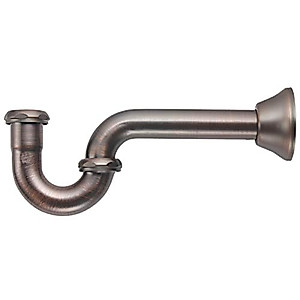 Plumb Pak K100VB x 1-1/4-in. Brass P-Trap with Deep Flange for Bathroom Sinks, Venetian Bronze