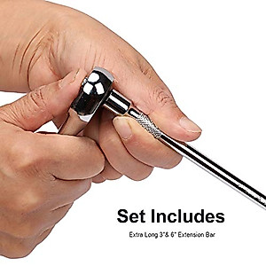 CASOMAN 1/4-Inch Drive Master Socket Set with Ratchets, Adapters, Extensions with 1/4’‘ Dr. Bits Set, Inch/Metric, 6-Point, 5/32-Inch - 9/16-Inch, 4 mm - 14 mm, 62-Piece 1/4" Dr. Socket Set