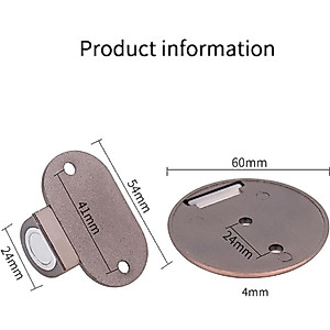 304 Stainless Steel Ground Suction, Heavy Duty No Drill Door Stopper for Bottom of Door, Magnetic Door Catch, Adhesive Magnetic Suction Door Stopper Wall Protector for Office Home Garage