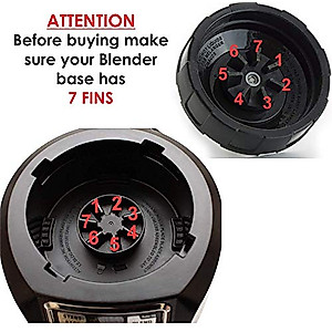 NLSD Replacement Parts Blender Blade Assembly Fits Nutri Ninja Auto-iQ BL480-30 BL482 BL681A-30 BL682 BL640 (7 Fins)
