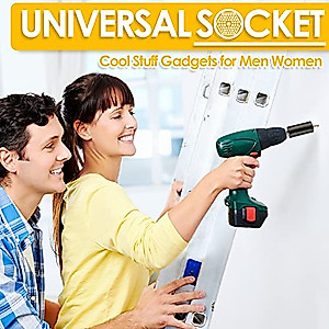 Universal Socket Tool Gifts for Men - Valentines Day Gifts for Him Her Husband Boyfriend Super Grip Socket Set with Power Drill Adapter(7-19mm) Cool Gadgets Birthday Fathers Day Christmas Gift Ideas