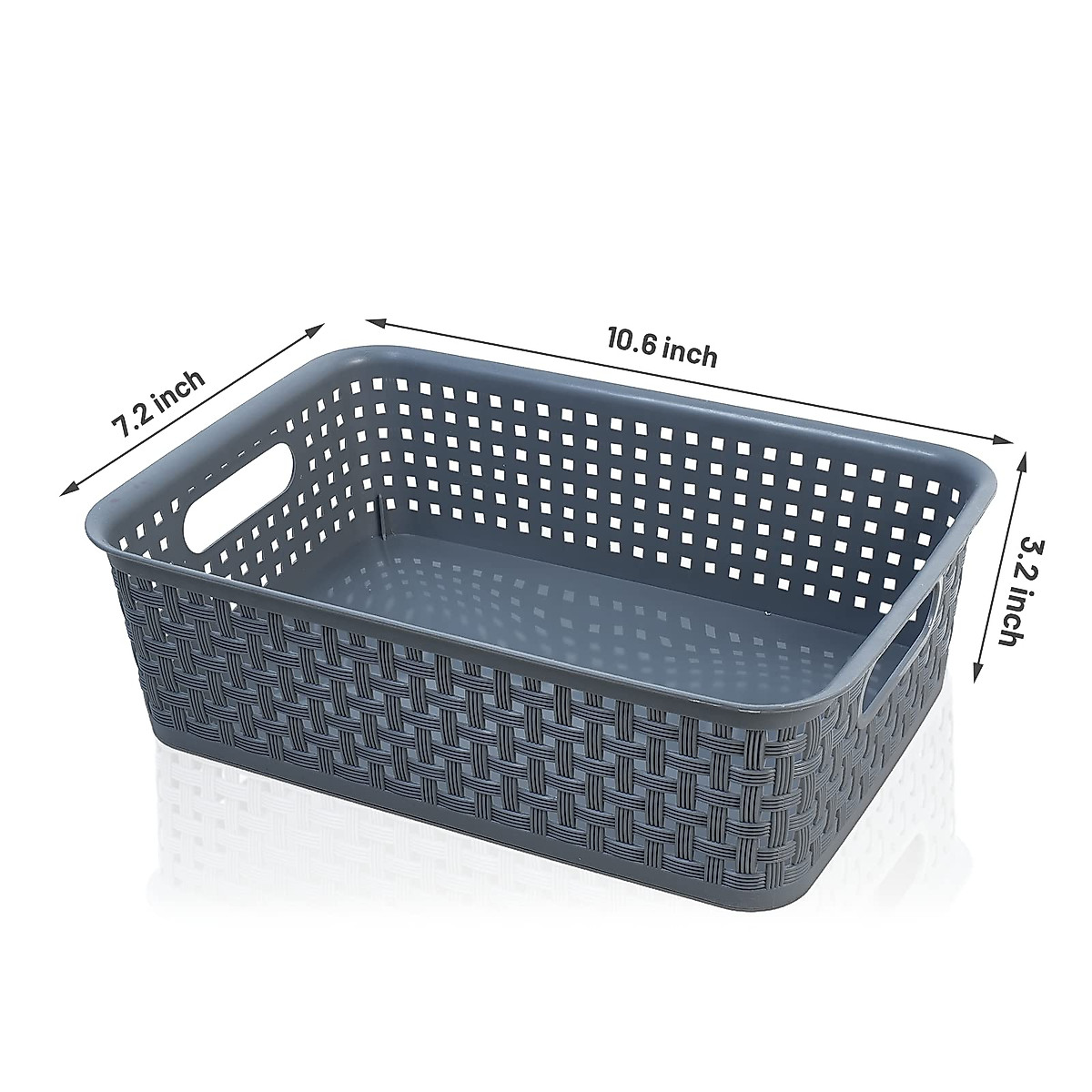 8 Pack Plastic Storage Baskets - Small Pantry for Organizing and Storage Bins for Bathroom,Kitchen,Shelves,Closet, Laundry Room,Bedroom, Classroom,Playroom