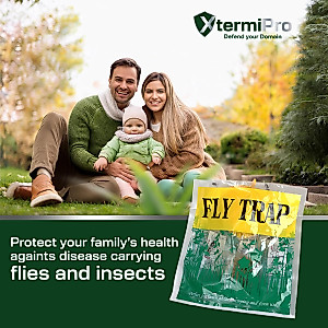 Fly Bags 4 Pack | Disposable Fly Traps Outdoor | Effective Fly & Fruit Fly Catcher | Fly Trap Indoor | trampa para moscas | for Backyards, Patios, Barns and Stables