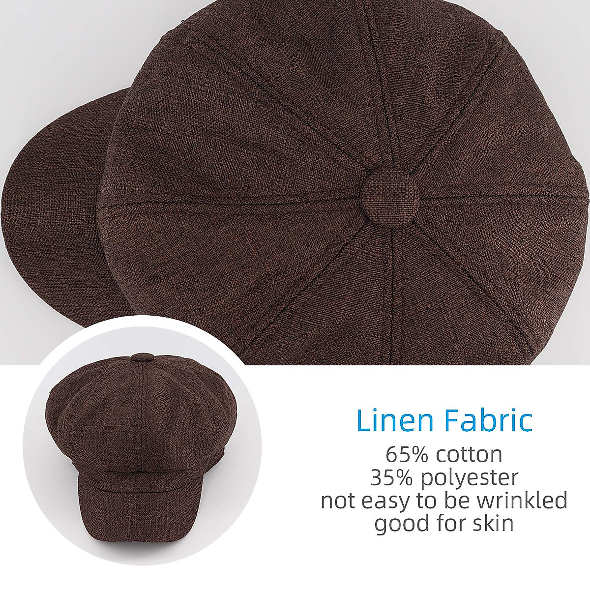 Gisdanchz Women Newsboy Cap Cabby Hat Fashion Ladies Hats Visor Beret Womens Cabbie Paperboy Hat Women Painters Hat Cabby Newsboy Cap for Women Brown.