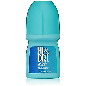 Hi and Dri Antiperspirant, Roll-On, Unscented, 1.7 Ounce (Pack of 6)