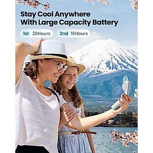 Gaiatop Portable Foldable Small Fan, Mini Hand Held Fan with USB Rechargeable 2000mAh Battery, Eyelash Fan for Girls, Travel For Women, Outdoor, White