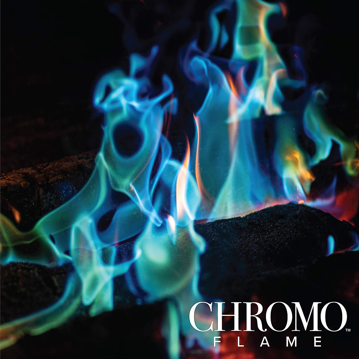 CHROMO FLAME Fire Color Changing Packets for Fire Pit, Campfire, Bonfire, Outdoor Fireplace | Mystic, Rainbow, Magic, Colorful Flames | 4 oz Total, 2-2 oz Jumbo Packets