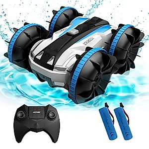 Tecnock Amphibious Remote Control Car for Kids,Toys for 5-12 Year Old Boys,2.4Ghz Waterproof RC Stunt Car RC Boat, 4WD Off Road Birthday Gift Water Beach Pool Toys