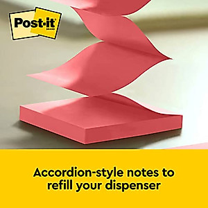 Post-it Dispenser Pop-up Notes, 3x3 in, 18 Pads, Assorted Colors, Clean Removal, Recyclable