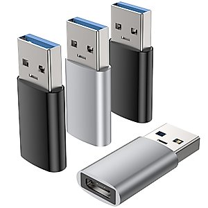 Zestiq USB C to USB Adapter (4 Pack), USB C Female to USB Male 3.0, USB Type C Adapter Compatible with iPhone 15/14/13/12, iPad Pro/Mini/air, Samsung Galaxy S21 S22 Plus/Ultra, MacBook/Laptop/Desktop