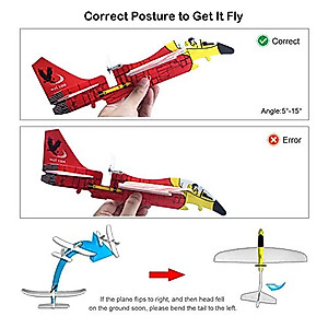Airplane Toys for Kids 2 Pack Electric Auto Fly Model Plane Toys USB Rechargeable Hand Throw Foam Airplane Birthday Christmas New Year Gift for 3 4 5 6 7 8 9 10 Years Old Boys Girls Kids Party Favor
