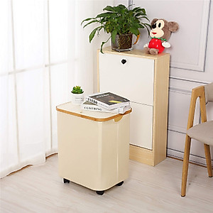 Laundry Hamper with Wheels, Collapsible Laundry Baskets with Dual Handles - Dirty Clothes Hamper for Bedroom, Dorm Laundry Basket