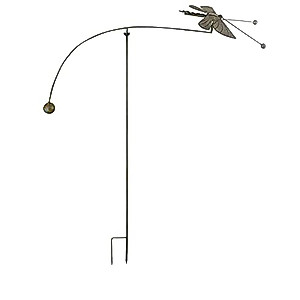 Red Carpet Studios Balancing Metal Garden Rocker Wind Sculpture, 44-Inch, Dragonfly