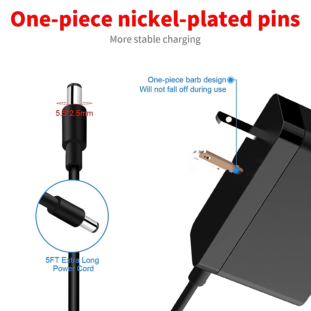 MEROM 12V Power Supply Adapter Compatible with Seagate, WD Western Digital My Book External Hard Drive Charger Cord WD5000H1U-00 - US Plug